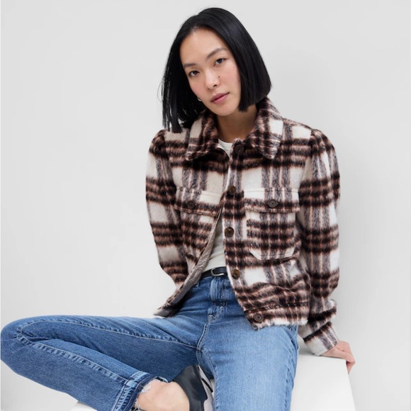 GAP Factory | Jackets & Coats | Nwt Gap Cozy Shirt Jacket In Brazen ...